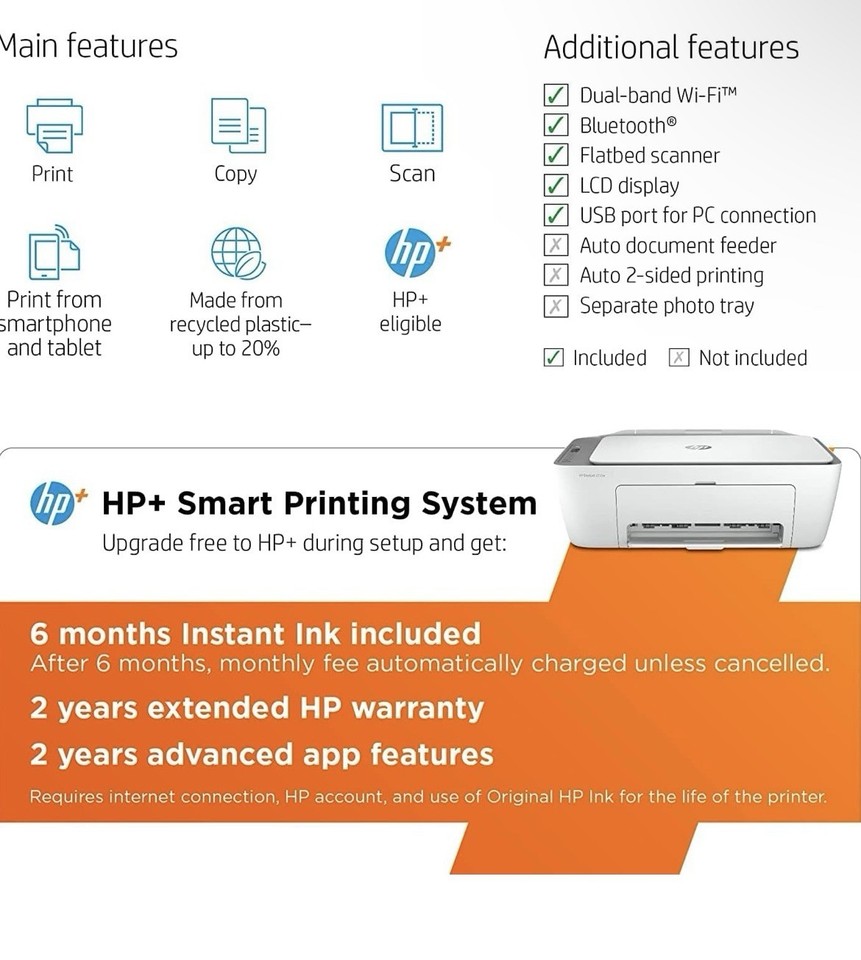 HP DeskJet 2700e Wireless All in One Series Print Scan Copy | eBay