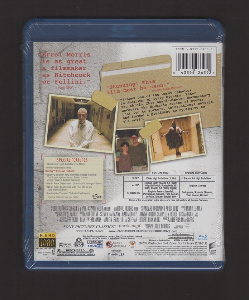 NEW! STANDARD OPERATING PROCEDURE 2008 BLURAY EDITION DOCUMENTARY FREE ...