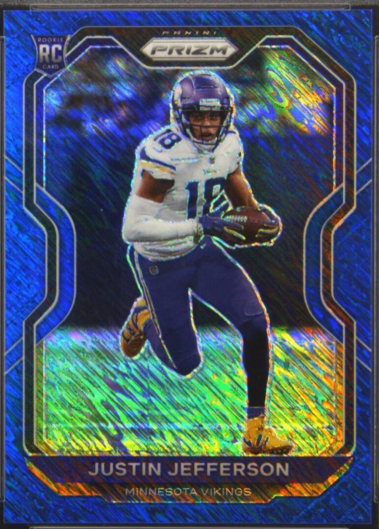 2020 Panini Prizm - Rookie Justin Jefferson #398 Blue Shimmer Prizm /25 ...
