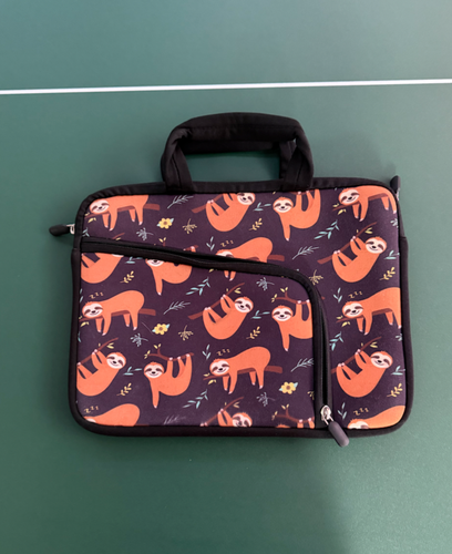 laptop case with handles and pockets black with sloth patterns size 12 ...