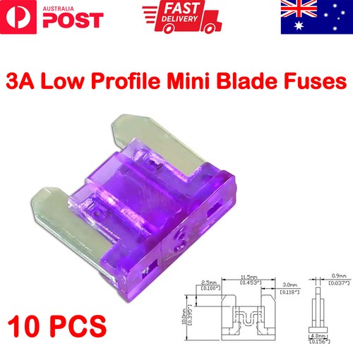 10 Pcs 3A Low Profile Mini Blade Fuses - Purple Car Truck Auto Fuses 3 ...