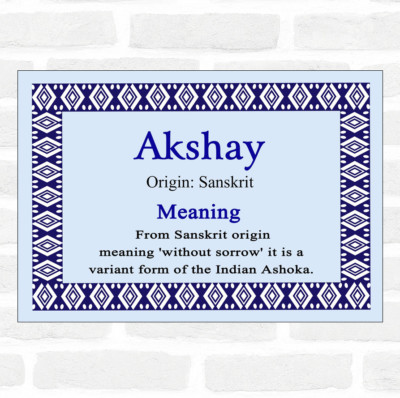 Akshay Name Meaning Blue Certificate | eBay UK