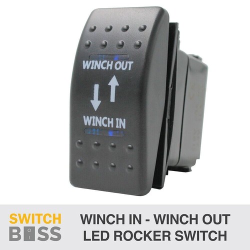 Rocker Switch WINCH IN OUT - Blue - LED 4x4 Boat Caravan Marine 12v 4wd ...