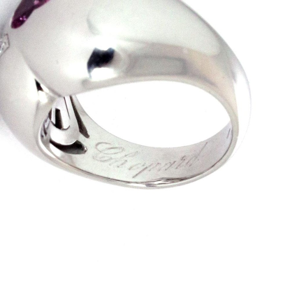 Chopard LOVE Diamond Ring Pink Sapphire 18k Wide Gold Dome Heart | eBay