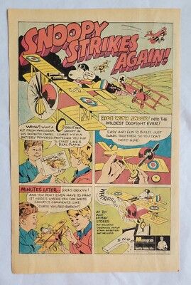 1970 Monogram Snoopy Peanuts Biplane Model Kit Print Ad | eBay