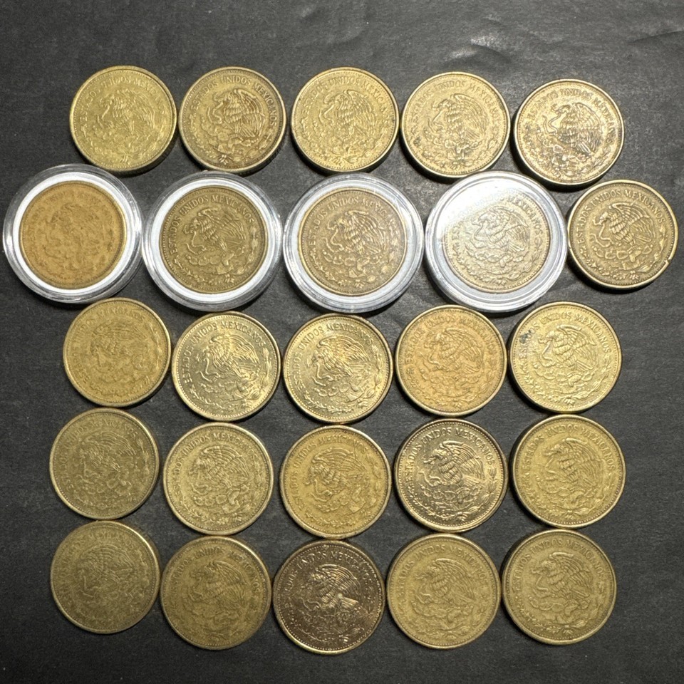 MEXICO lot 100 PESOS vintage $100 world foreign Mexican 25 COINS One ...