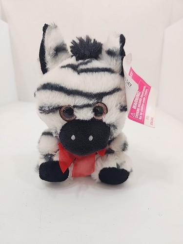 Way To Celebrate Valentine’s Day Plush Black White Zebra Stuffed Animal ...