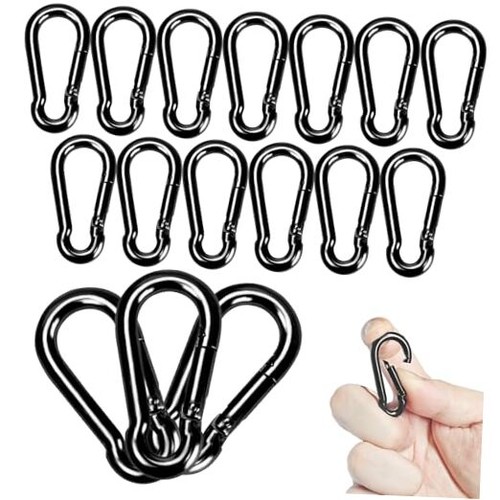 Carabiner Clips Black Spring Snap Hooks Small Carabiners 1.57inch(M4 ...
