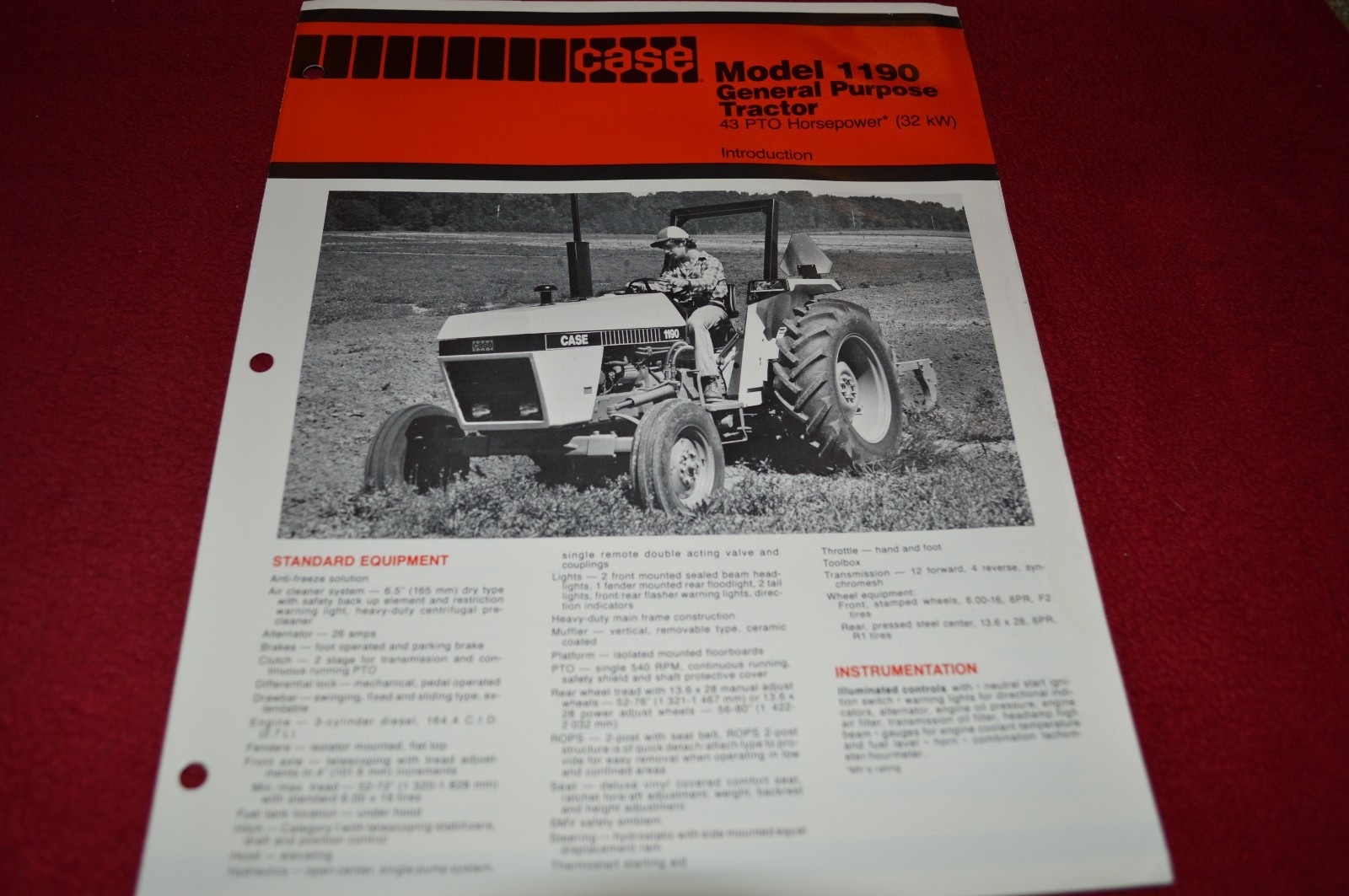 Case 1190 Tractor Dealers Brochure GDSD2 | eBay