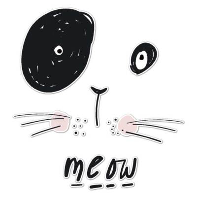 Meow Cat, Vinyl Decal Sticker, Indoor Outdoor, 3 Sizes, #7736 | eBay