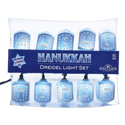 Hanukkah Dreidel Light Set Christmas Lights Strand String Jewish ...