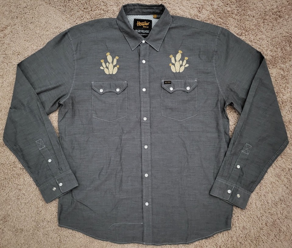 Howler Brothers Cactus Yellow Rose Austin City Limits Gaucho Snapshirt ...