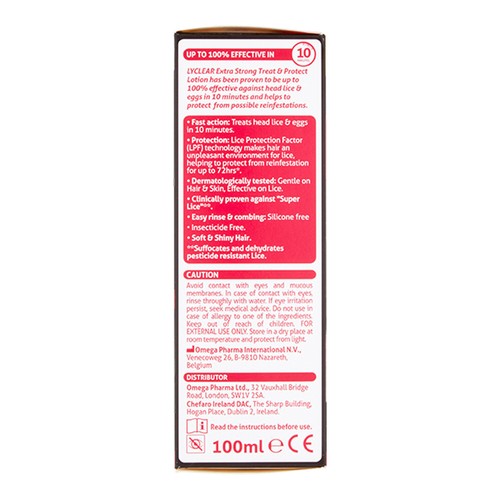 Lyclear Extra Strong Treat and Protect Lotion 100ml Effective Lice ...