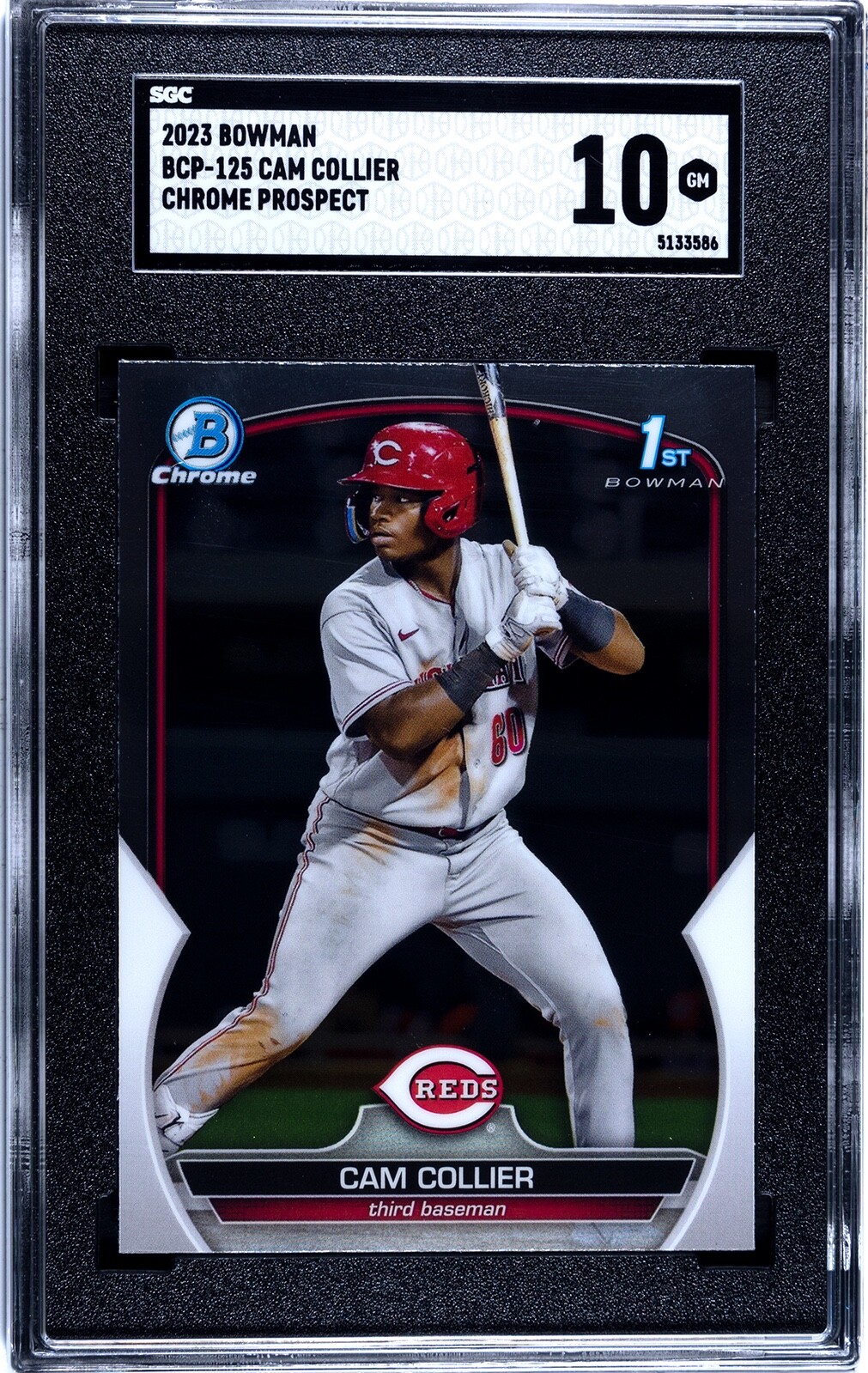 Cam Collier - 2023 Bowman 1st Chrome Prospect #BCP-125 Cincinnati Reds ...