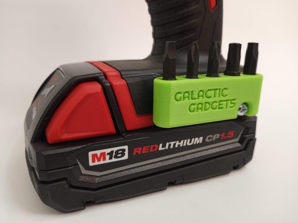 MAGNETIC Bit Holder - Milwaukee M18 Drill or Driver - 5 Slot Drill Bit ...