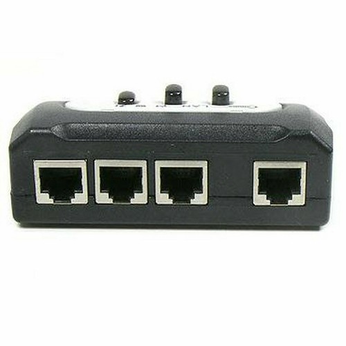 3 PORT 3-Way RJ45 AB Manual Switch Box NEW CAT5E CAT5 selector Phone ...