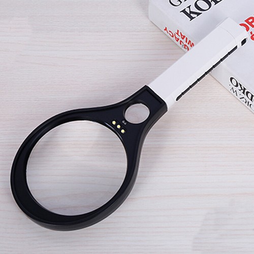 Handheld 4X/10X Magnifier Reading Magnifying Glass 4 LED 1UV Lights ...