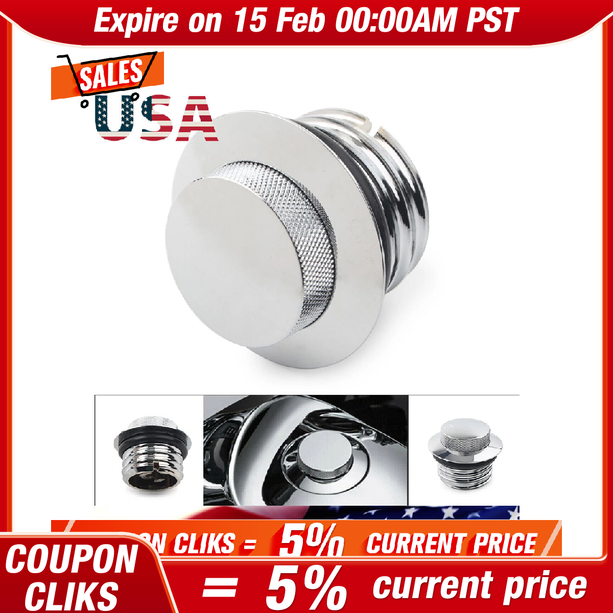 1Pc for Harley Davidson Softail Dyna Glide Road King CHROME FLUSH GAS ...