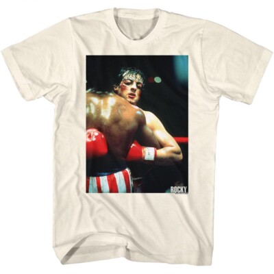 Rocky Movie Rocky Busted Eye Apollo In The Ring Holding Back Men's T ...