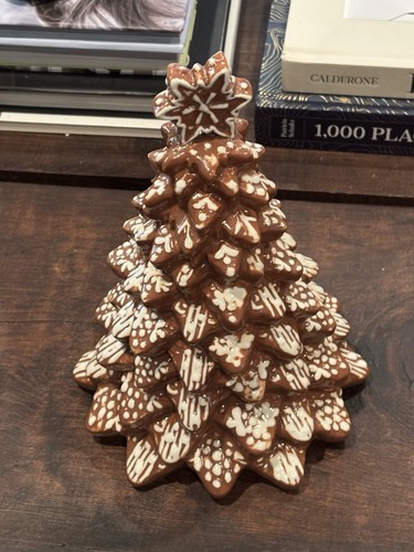 Pottery Barn Gingerbread Stoneware Tree Figurine Christmas NIB 9” | eBay