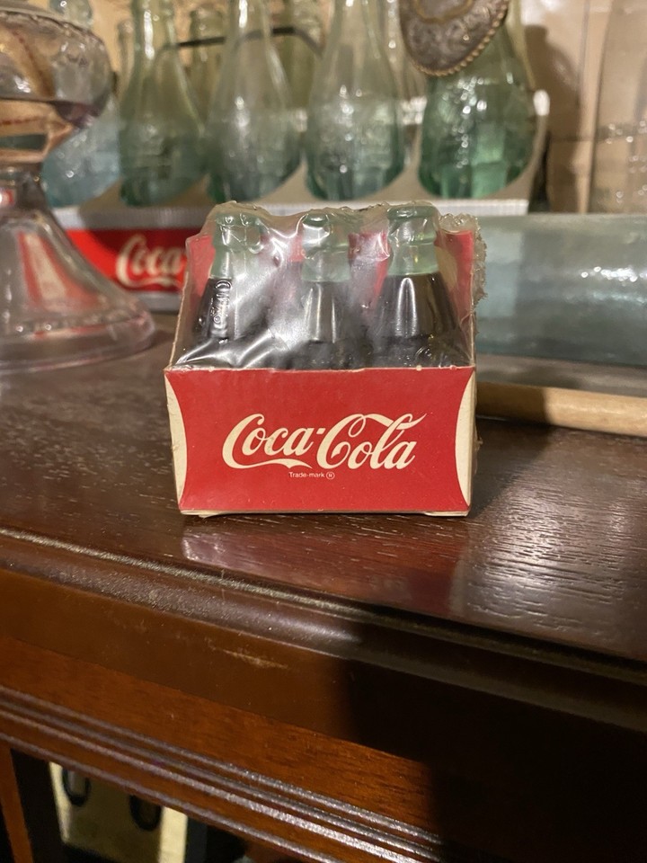 Vintage miniature toy Coca-Cola bottles six pack black Mountain NC | eBay
