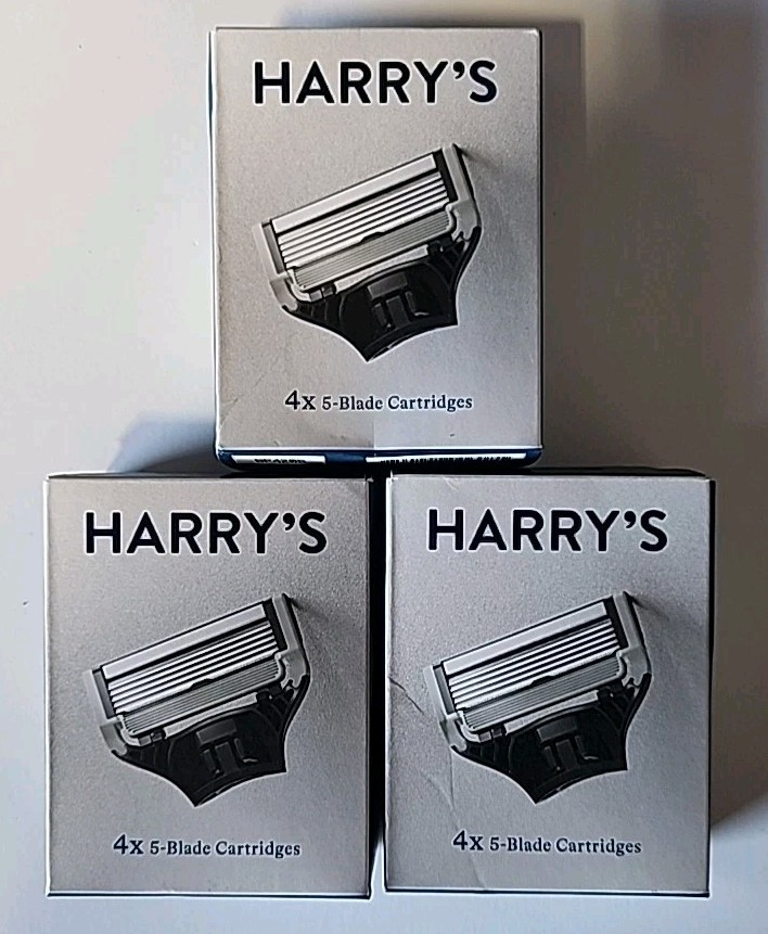 3 - Genuine Harry's Men's Razor Blades 4 Count - 5 Blade - 12 Cartridges Refills 854242006081| eBay