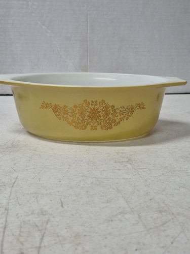 Pyrex Promotional 043 Oval Casserole 1 1/2 Qt Gold Garland Dish. Free ...