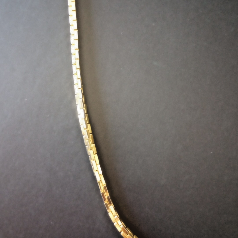 Vintage Signed Monet Gold Tone Box Chain Flat Link Chain Necklace 30" 24K GB EUC | eBay