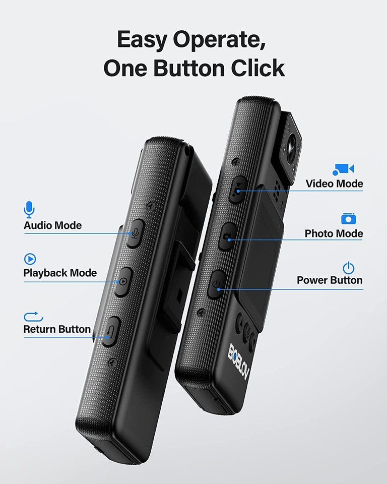 Boblov Body Camera FULL 1080P Body Wearable hidden camera Night Vision ...