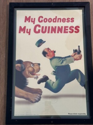 John Gilroy FRAMED Guinness Poster Lion Dive Bar Decor Man Cave | eBay