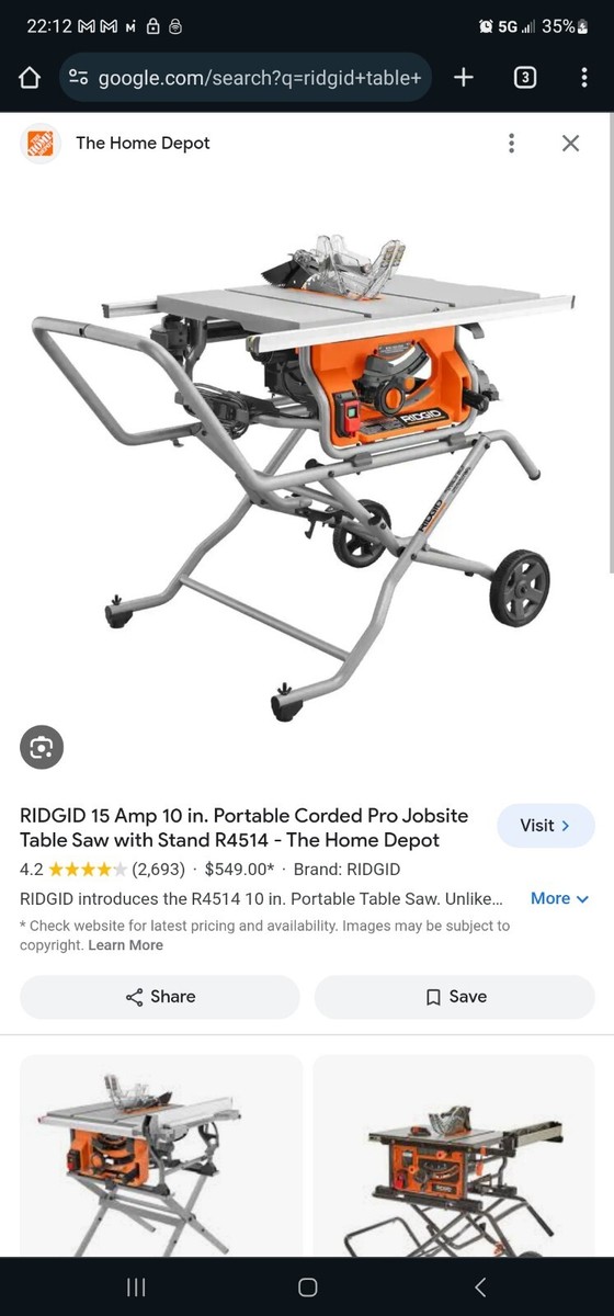 Home Depot Ridgid Table Saw 14 In. Abrasive Cut Off Machine | RIDGID