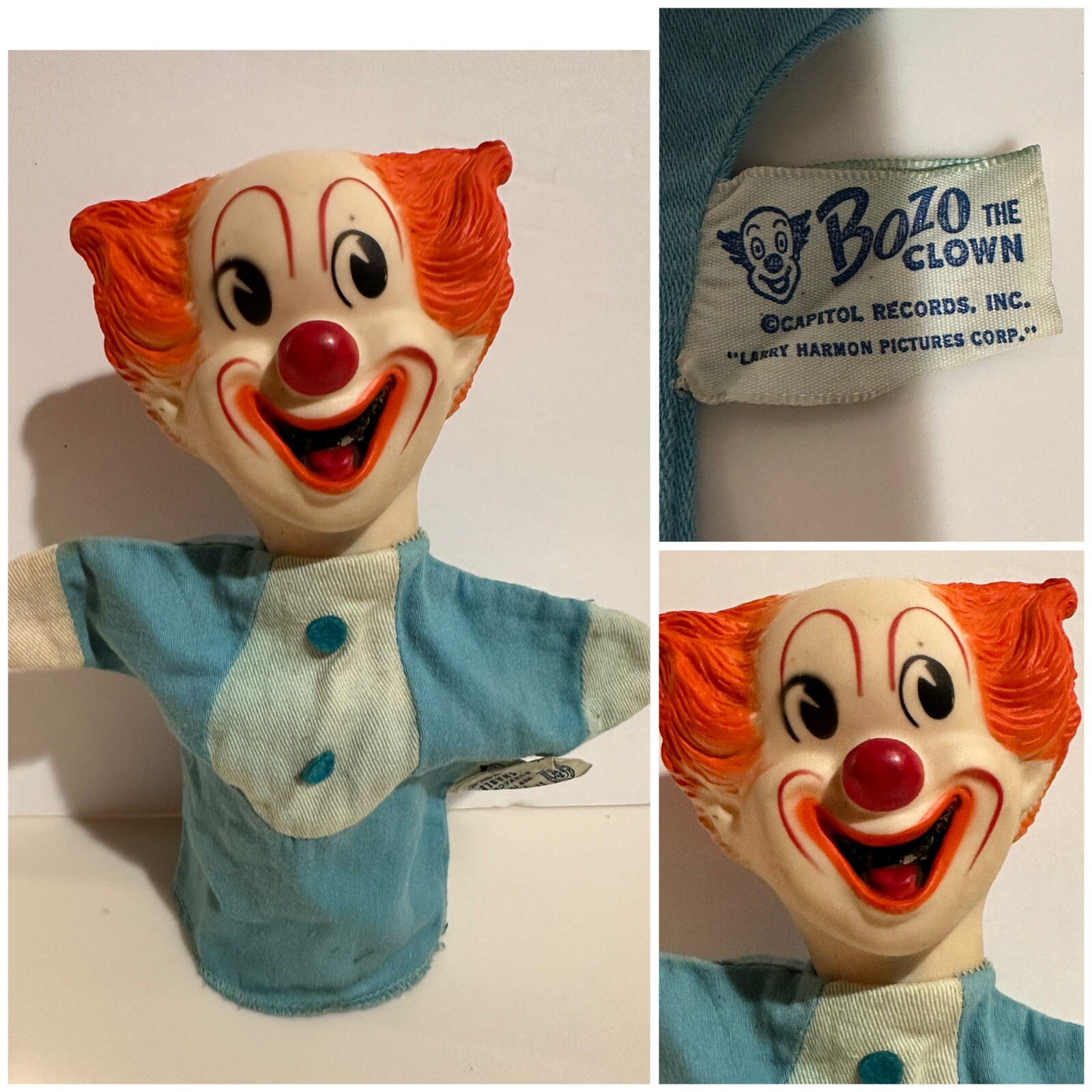VTG BOZO THE CLOWN / KNICKERBOCKER Hand Puppet / Original Tag / Capitol ...