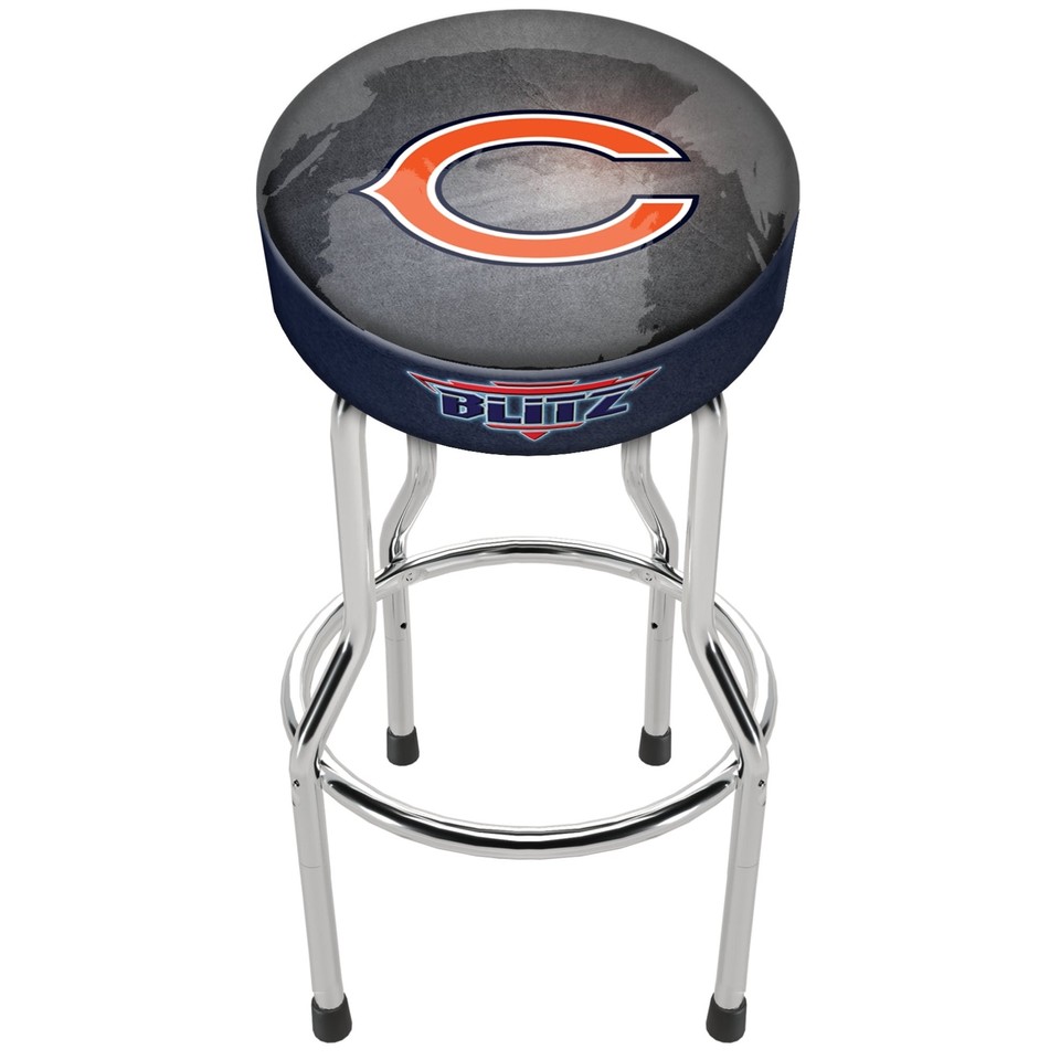 NFL Team Logo Bar Stool Adjustable Swivel Seat High Back Chair Blitz ...