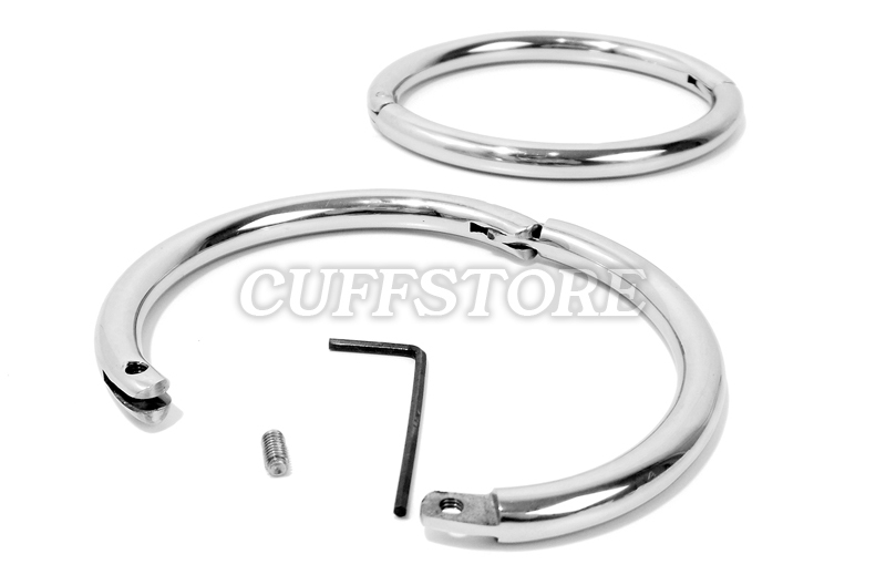 9" Stainless Steel Locking Ankle Legiron Elliptical Cuffs Eternity ...