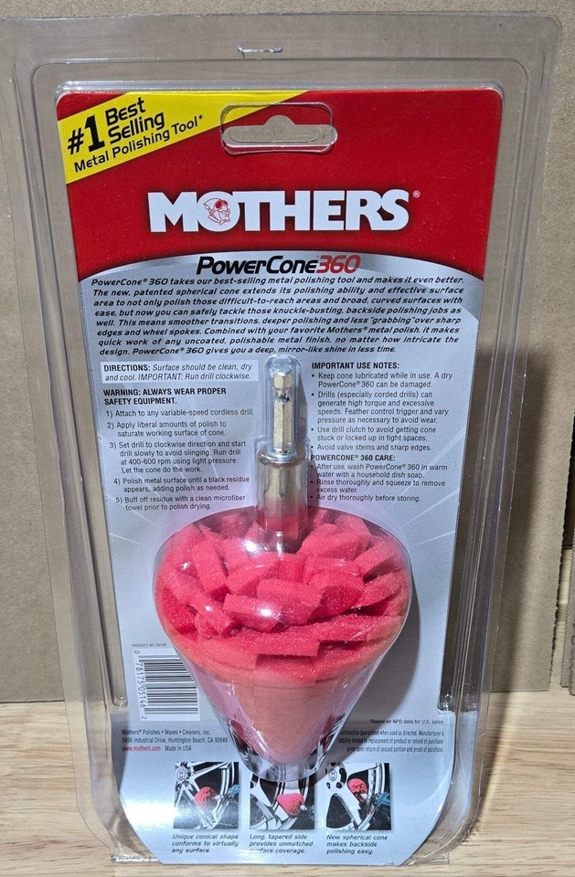 Mothers PowerCone 360 Metal Polishing Attachment for Cordless Drills ...