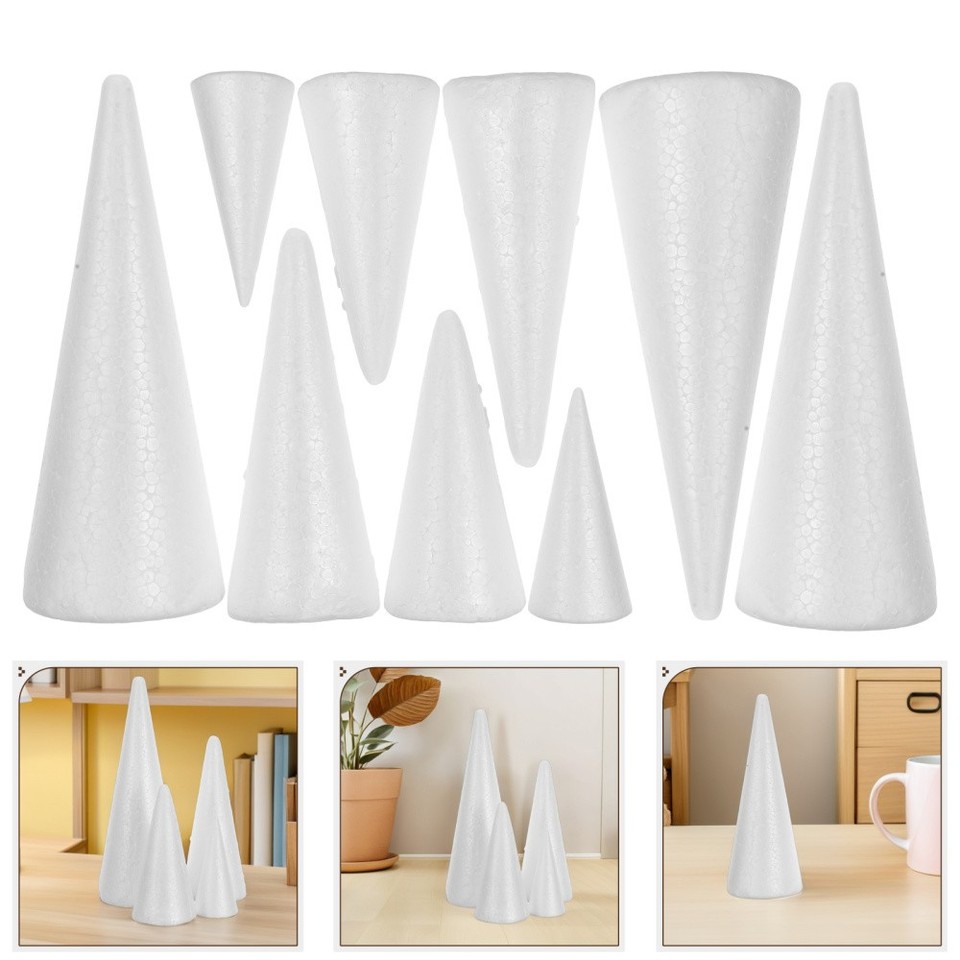 12 PCS Christmas Tree Cones Foam Floral Craft Polystyrene Shapes | eBay