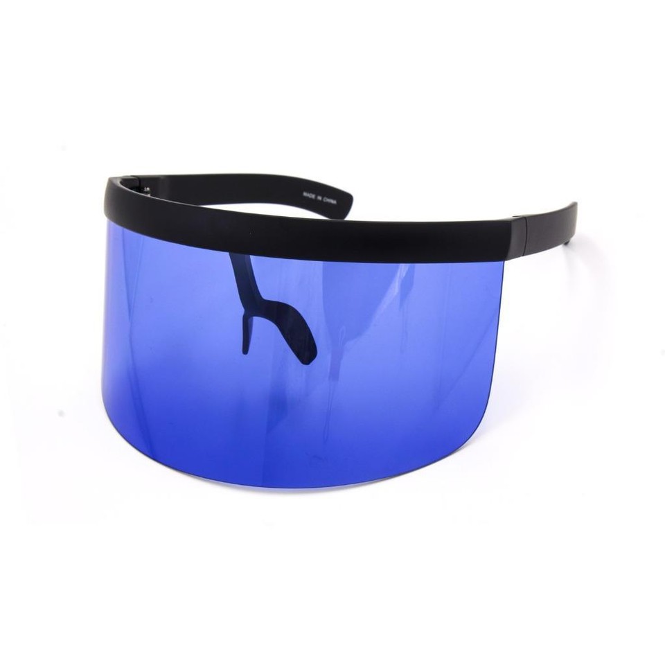 Huge OVERSIZED Insane Crazy Face Shield Visor Flat Top SUNGLASSES 4 ...