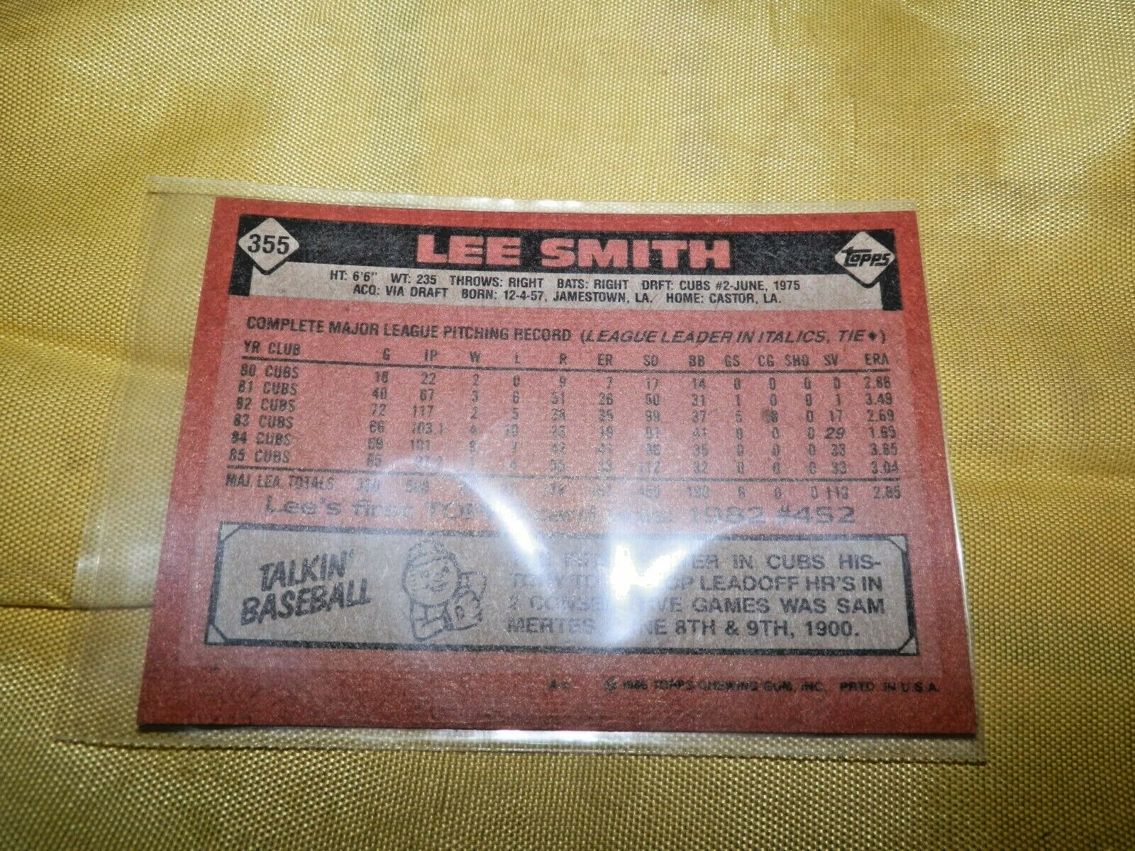 1986 Topps - Lee Smith #355 for sale online | eBay