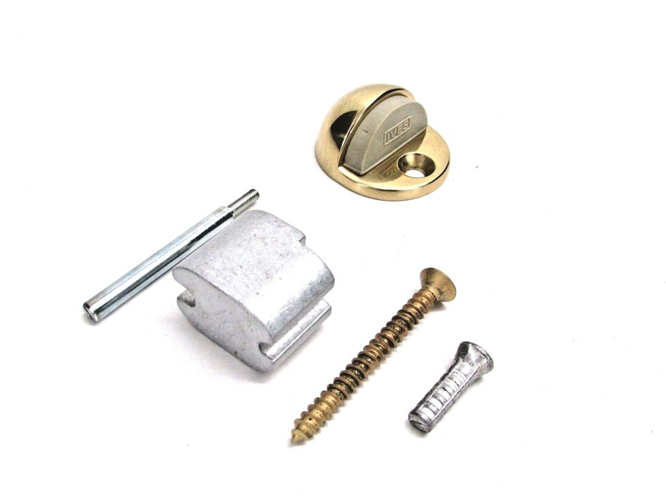 IVES #FS436 - R1 US3, BRASS LOW RISE DOME DOOR STOP WITH #R435 1" RISER ...