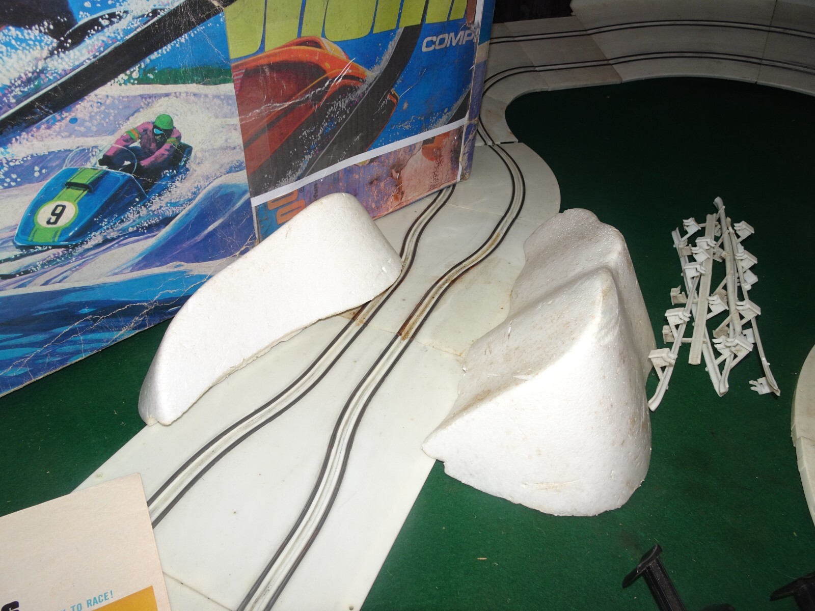 Used Vintage Eldon 1/32 Scale 60's Slot Car Snowmobile race set | eBay
