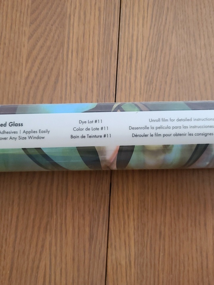 New 24x36 SAVANNAH Stained Glass Privacy Static Cling Window Film Made ...