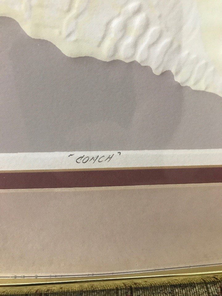 VINTAGE HAND SIGNED TEXTURED ART PRINT SEASHELL CONCH /500 DAVID ...