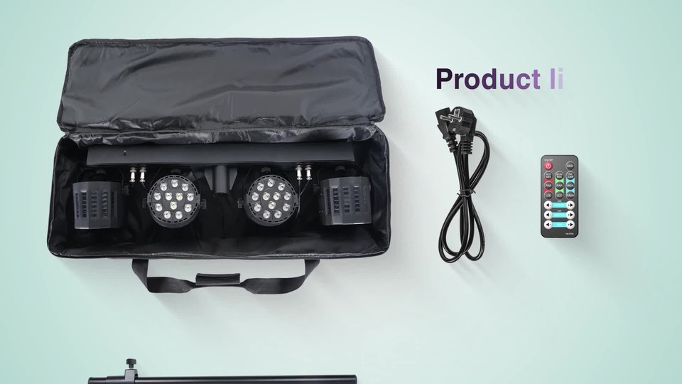 UKING LED DJ Light Bar with Stand 2x Derby and 2x Par Disco Party ...