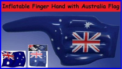 AUSTRALIA FLAG Pointing FINGER HAND Aussie Inflatable Beach Pool Sport ...
