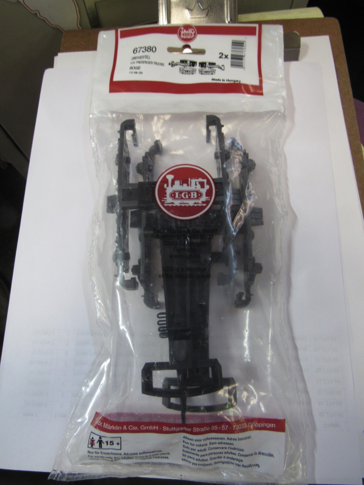 LGB 67380 G SCALE AMERICAN PASSENGER TRUCKS SET OF 2 TRUCKS & COUPLERS ...