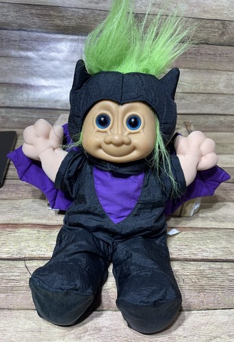 VTG Russ 12" Troll Kidz Radar Doll Plush Vampire Bat Dracula Green Hair ...