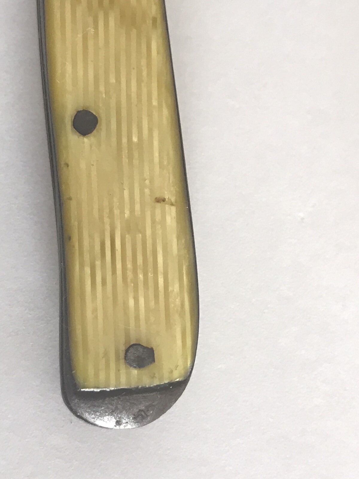 Vintage Pocket Folding Knife Handle 2 Blades Yellow Stripe | eBay