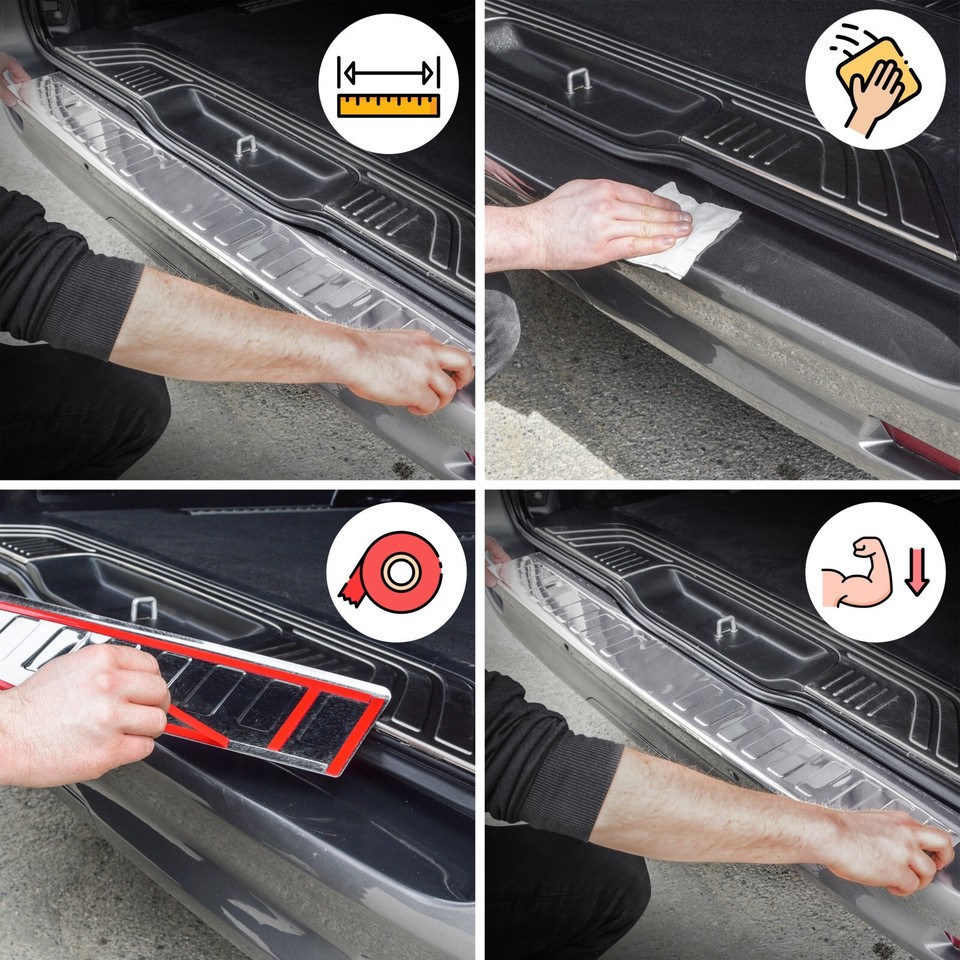 Rear Bumper Sill Protector Stainless Steel For VW Golf mk7 Estate 2012 ...
