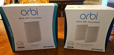 NETGEAR ORBI WI-FI ROUTER RBR50 & 2 SATELLITE ORBI RBS50 EXTENDERS 7500 ...