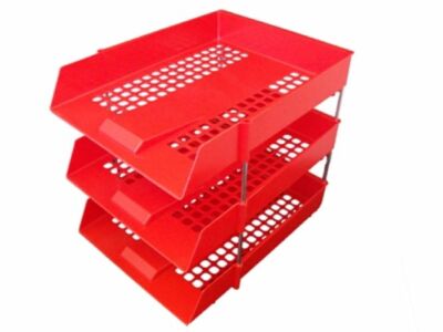 12 x RED A4 PLASTIC TRAYS & RISERS to Organise File Filing Paperwork ...